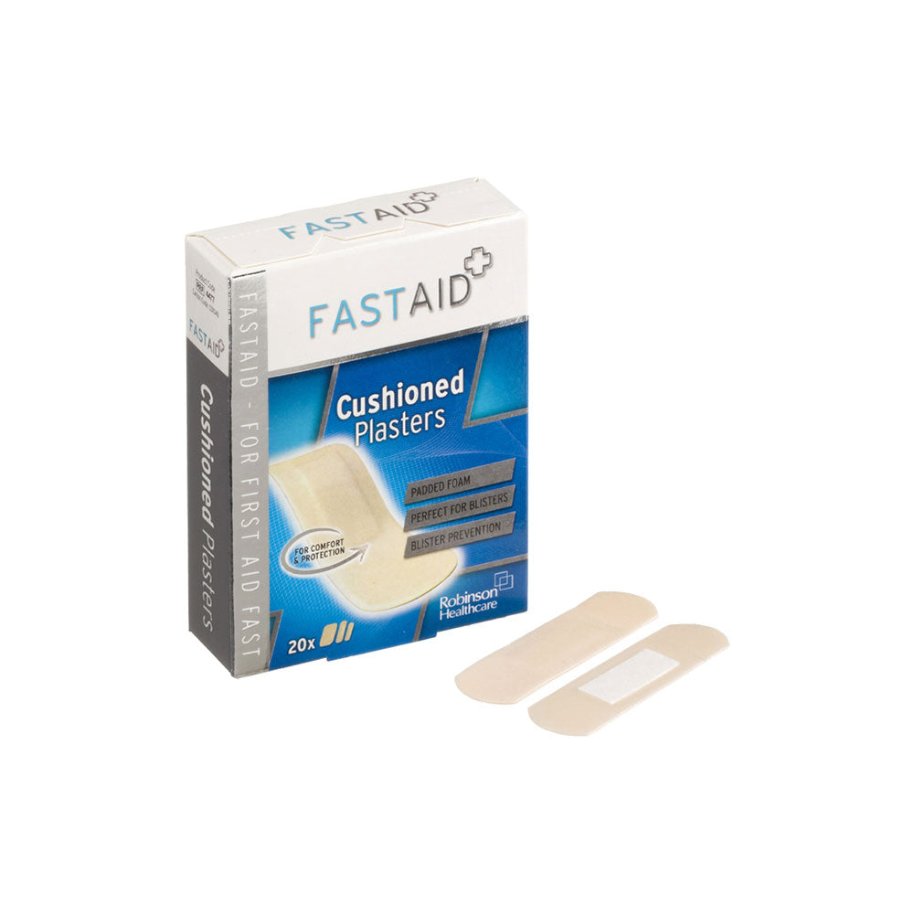 Fast Aid Antiseptic Cushioned Plasters 20 Assorted Plasters in 3 Sizes ...