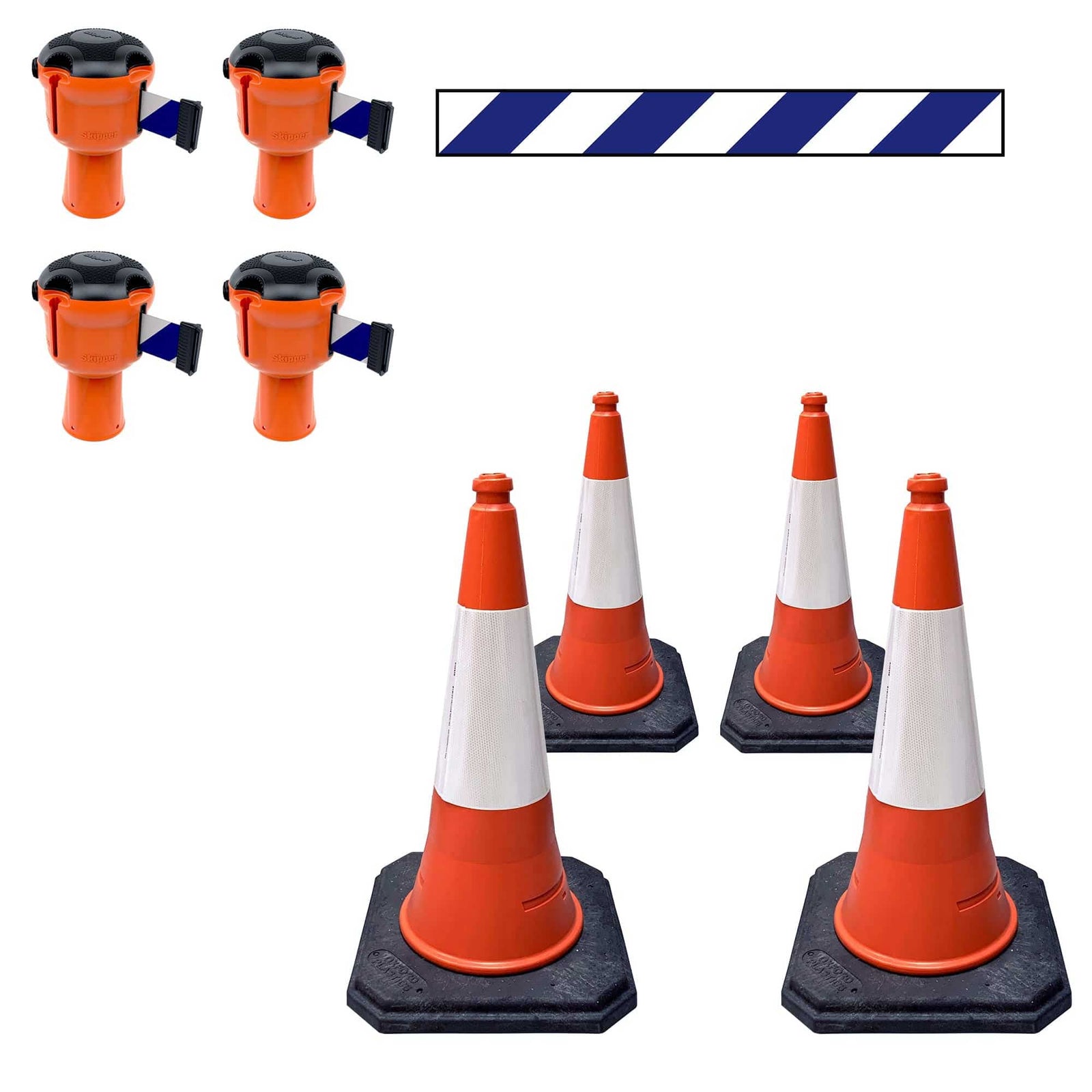 Skipper 36m Retractable Barrier Standard Traffic Cone and Topper Kit ...