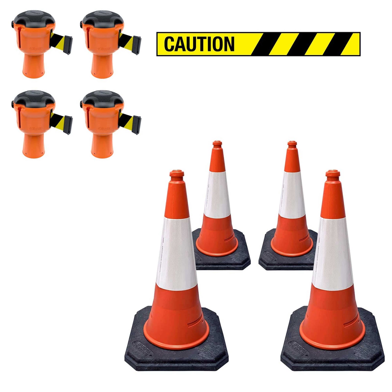 Skipper 36m Retractable Barrier Standard Traffic Cone and Topper Kit ...