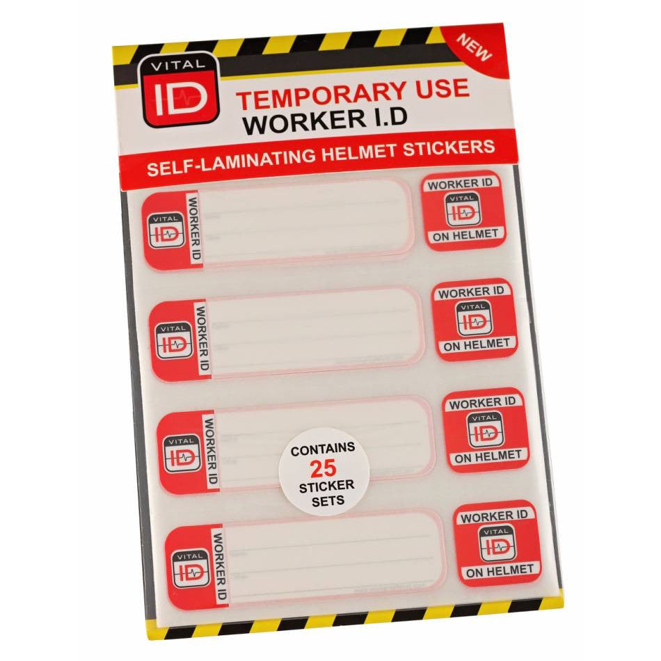 Vital ID Hard Hat ID Temporary Stickers | IndustraCare
