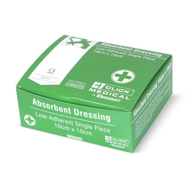Click Medical Low Adherent Dressings 10cm x 10cm - Pack of 25 ...