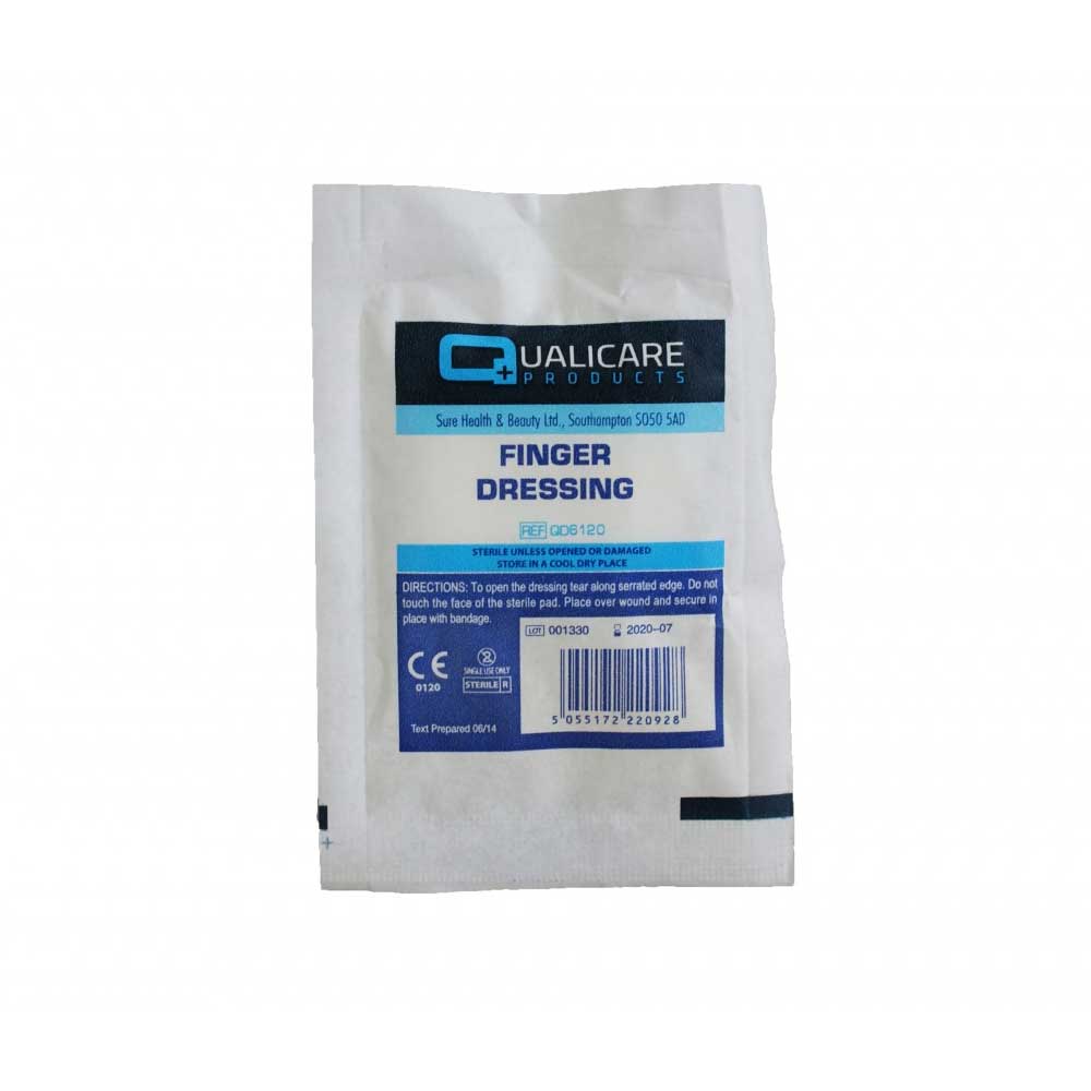 Qualicare Sterile Finger Dressings 3.5cm x 3.5cm - Pack of 5 | IndustraCare