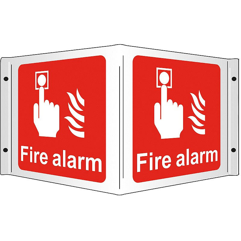 Fire Alarm Rigid 3D Projecting Sign, 43x20cm | IndustraCare